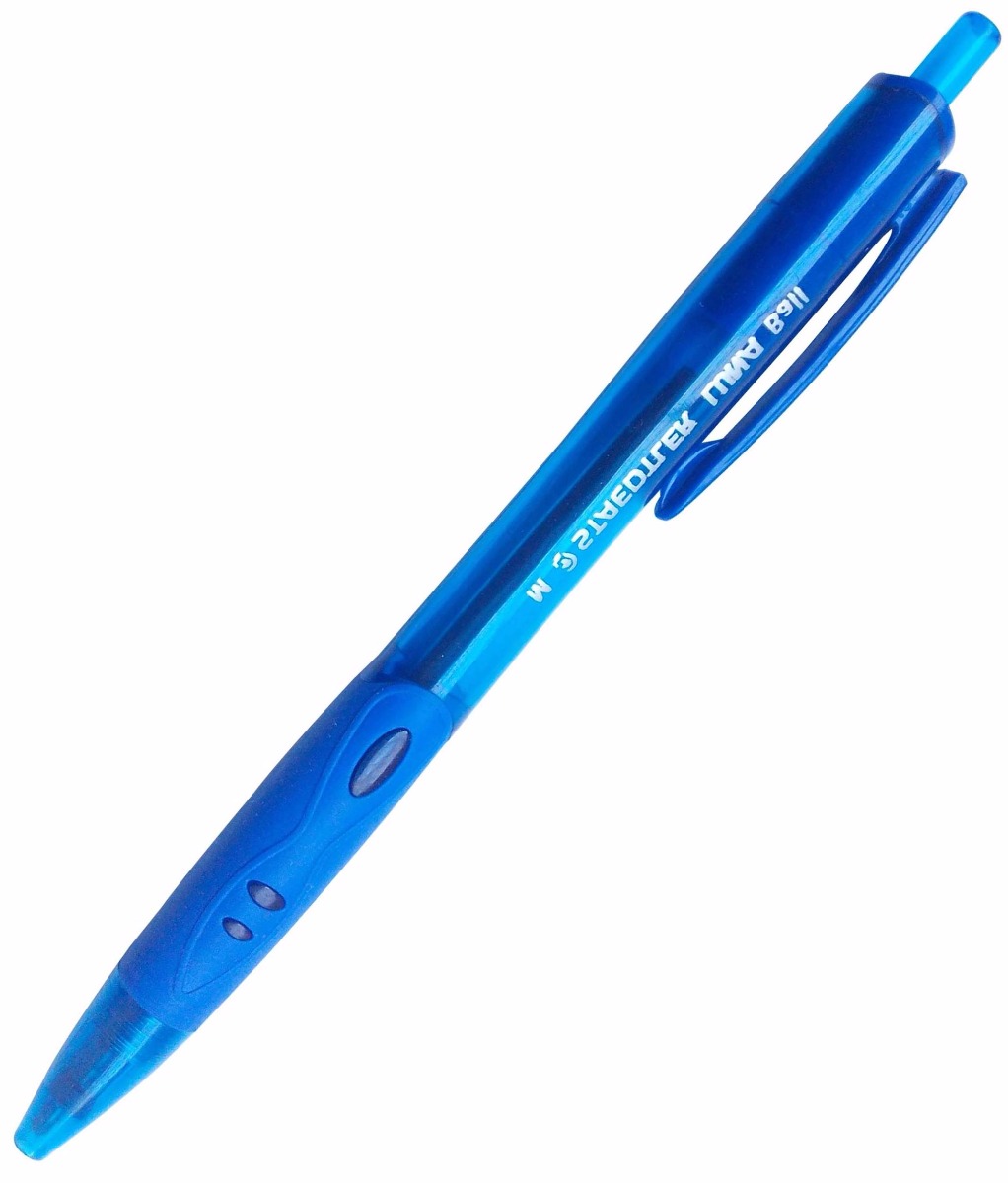 STAEDTLER LUNA BALL PEN – BLUE COLOR BODY CLICK TYPE RUBBER GREP MODEL ...