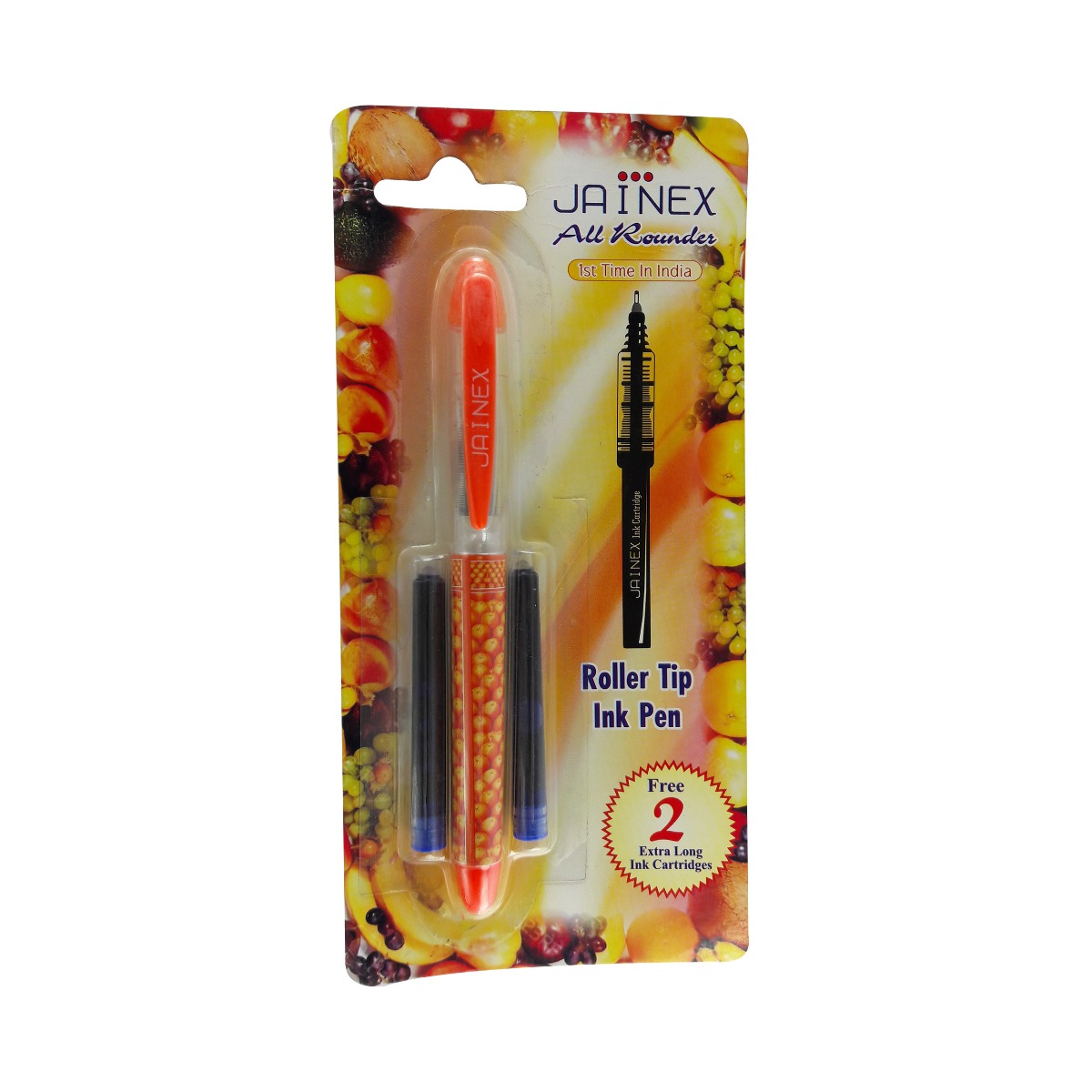 Jainex Model: 12646 Orange color body with Roller Tip with 2 free ink ...