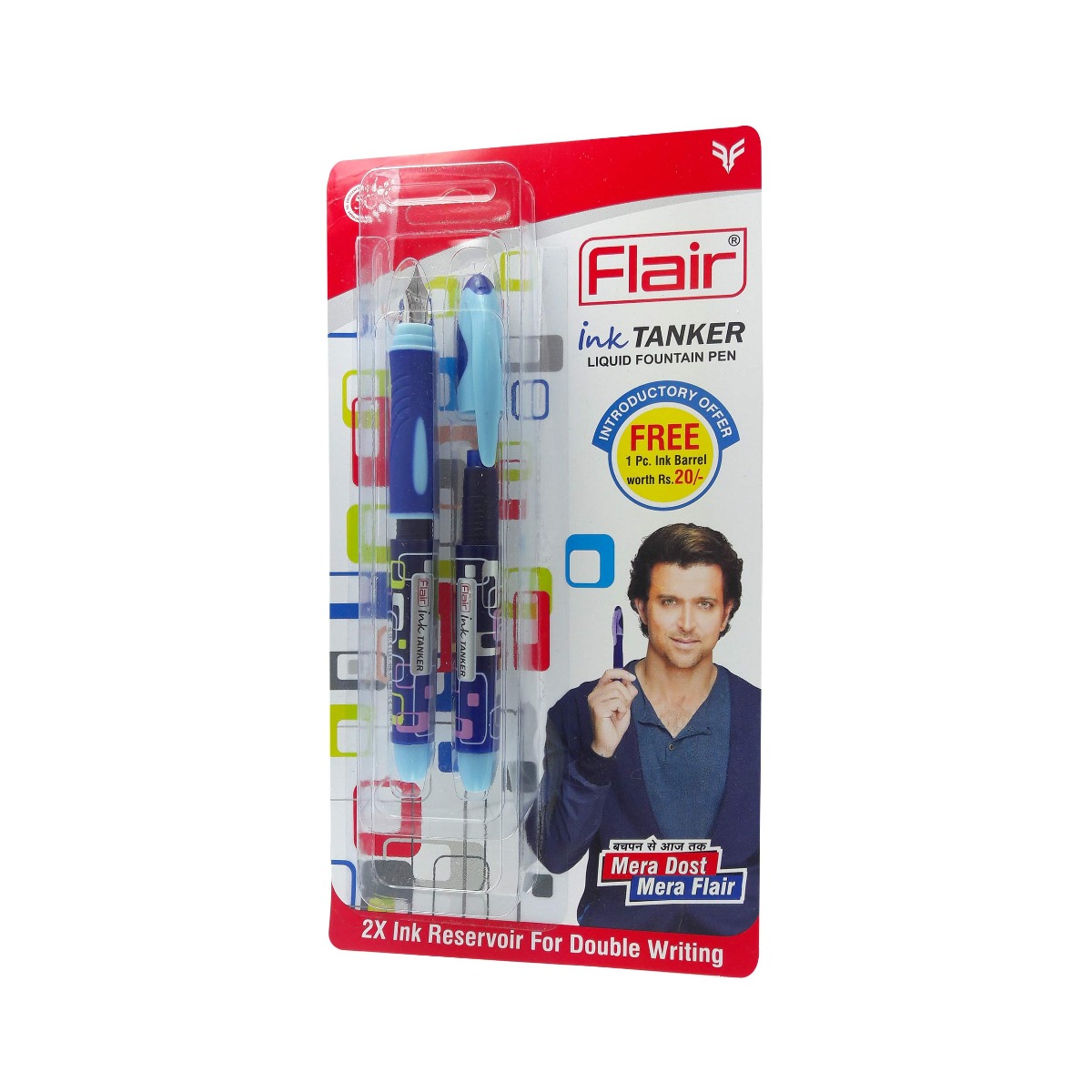 Flair ink Tanker Model 12831 Black color body with Sky blue color clip ...