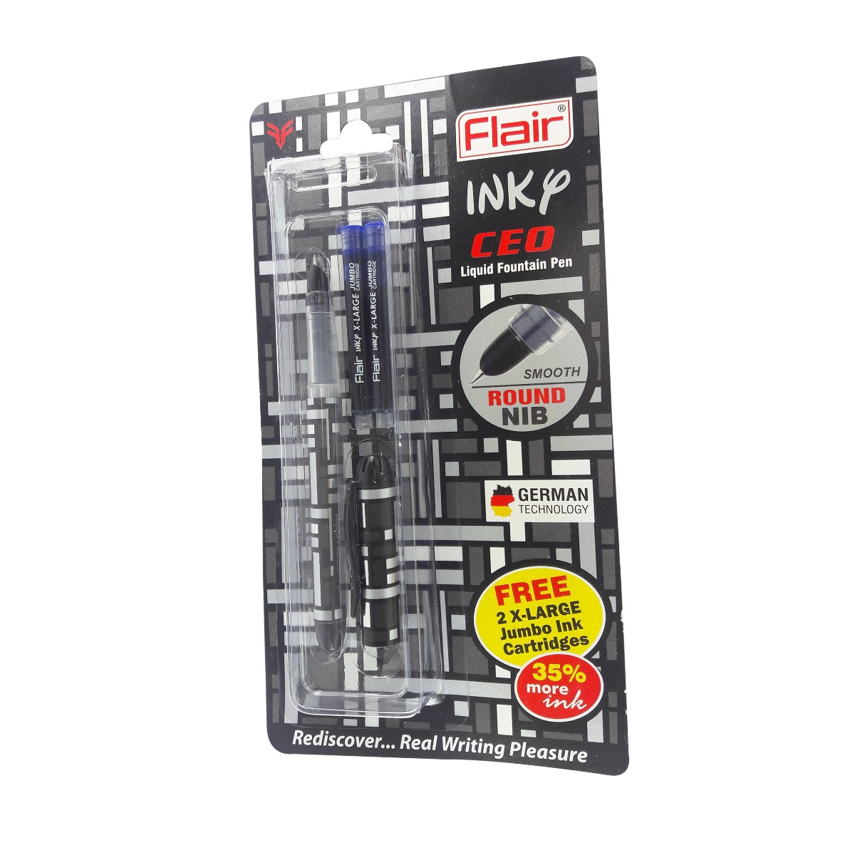 Flair Inky CEO Model: 12838 Black color body with 2 free ink cartridge ...