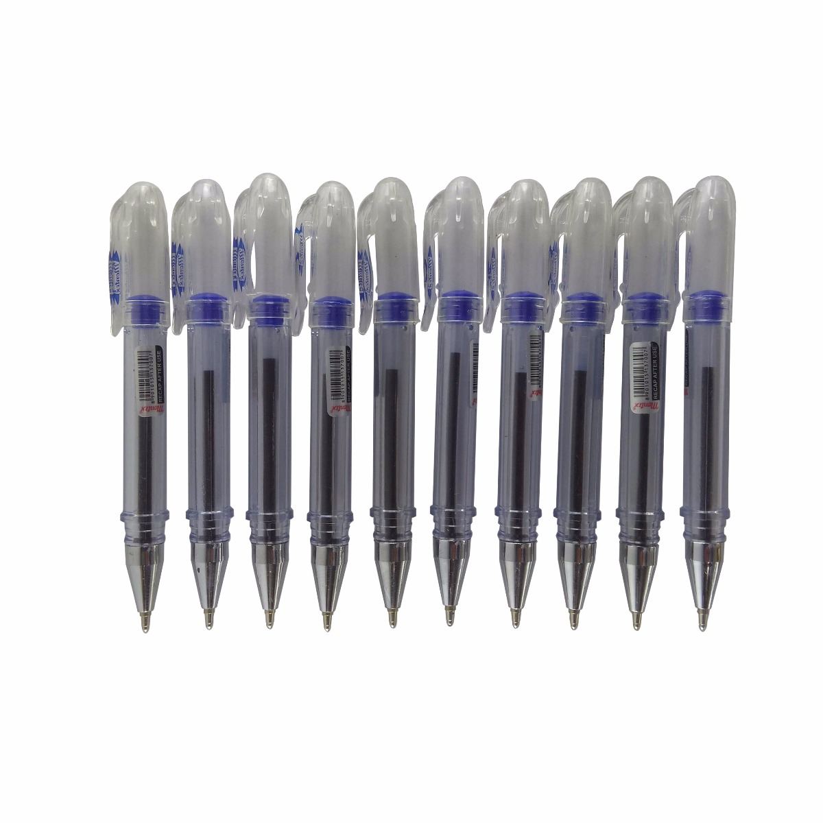 MONTEX HY-KID – 10 PIECE SHORT MODEL TRANSPARENT BODY CAP TYPE BALL PEN ...