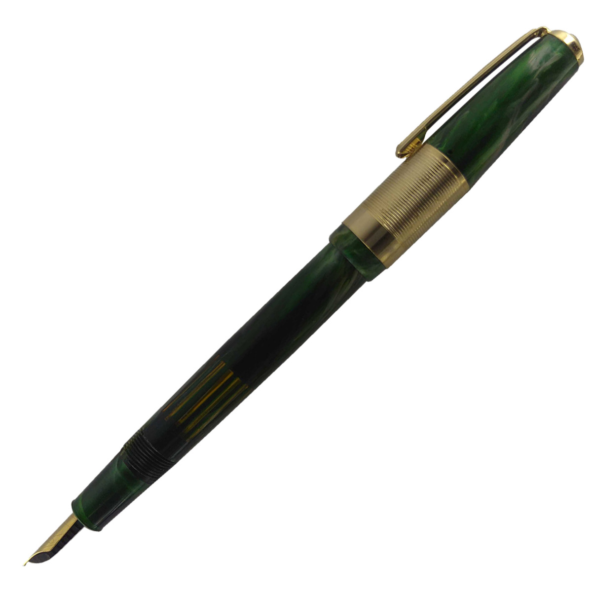 Wality Rego - Green Color Wood Finish Nody Cap Type Fountain Pen Model ...