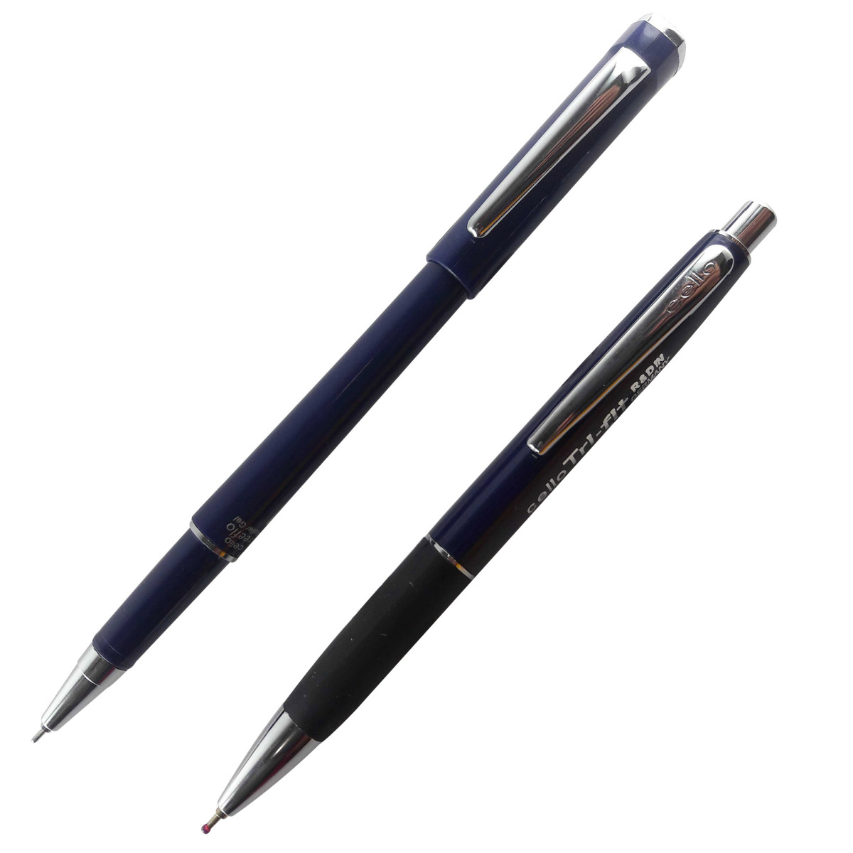 Cello Tri Fit - Royal Blue Color Body With Rubber Grip & Roller Ball ...