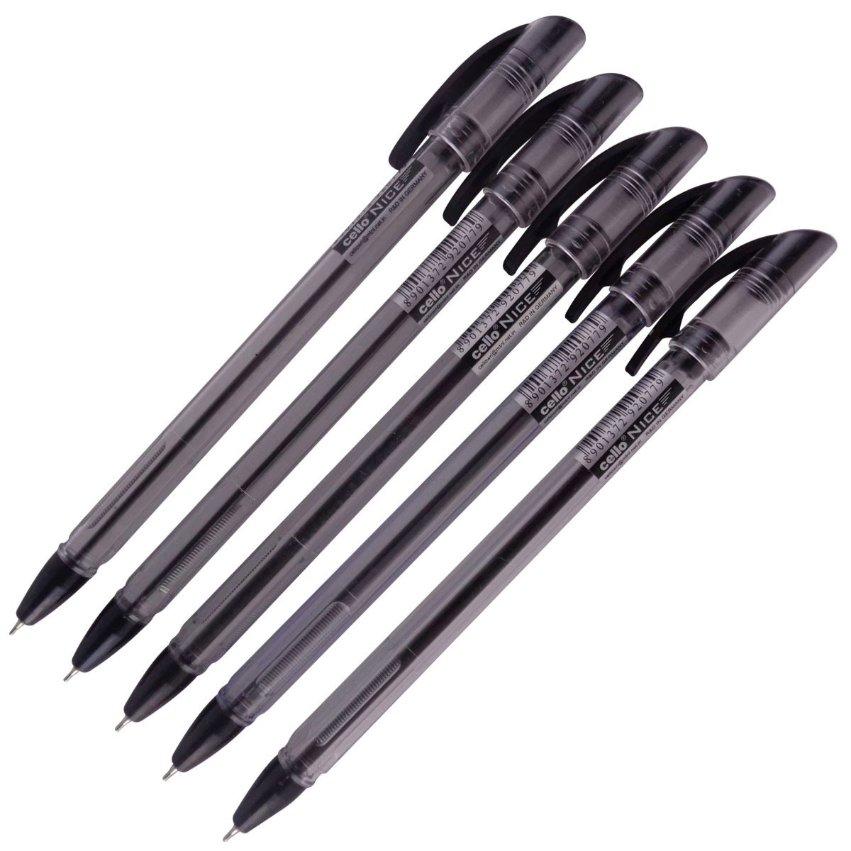 Cello Nice – Pack 5 Piece Black Color writing With Transparent Body ...