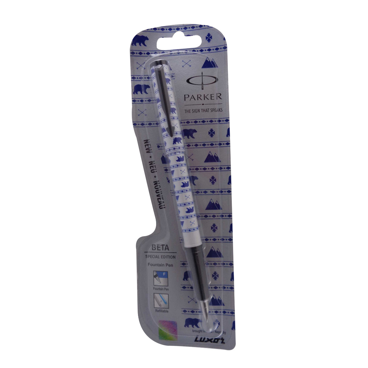 Parker Beta special edition white color body with blue design fine Tip ...