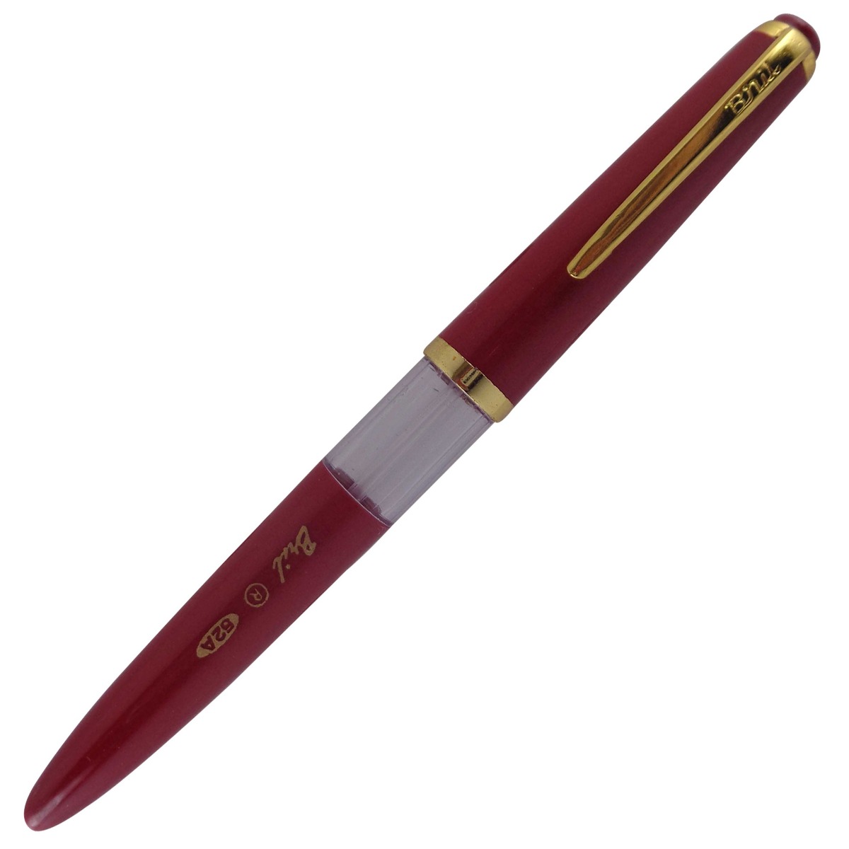 Bril Model: 13694 52A Red color body with golden clip Fine tip cap type ...