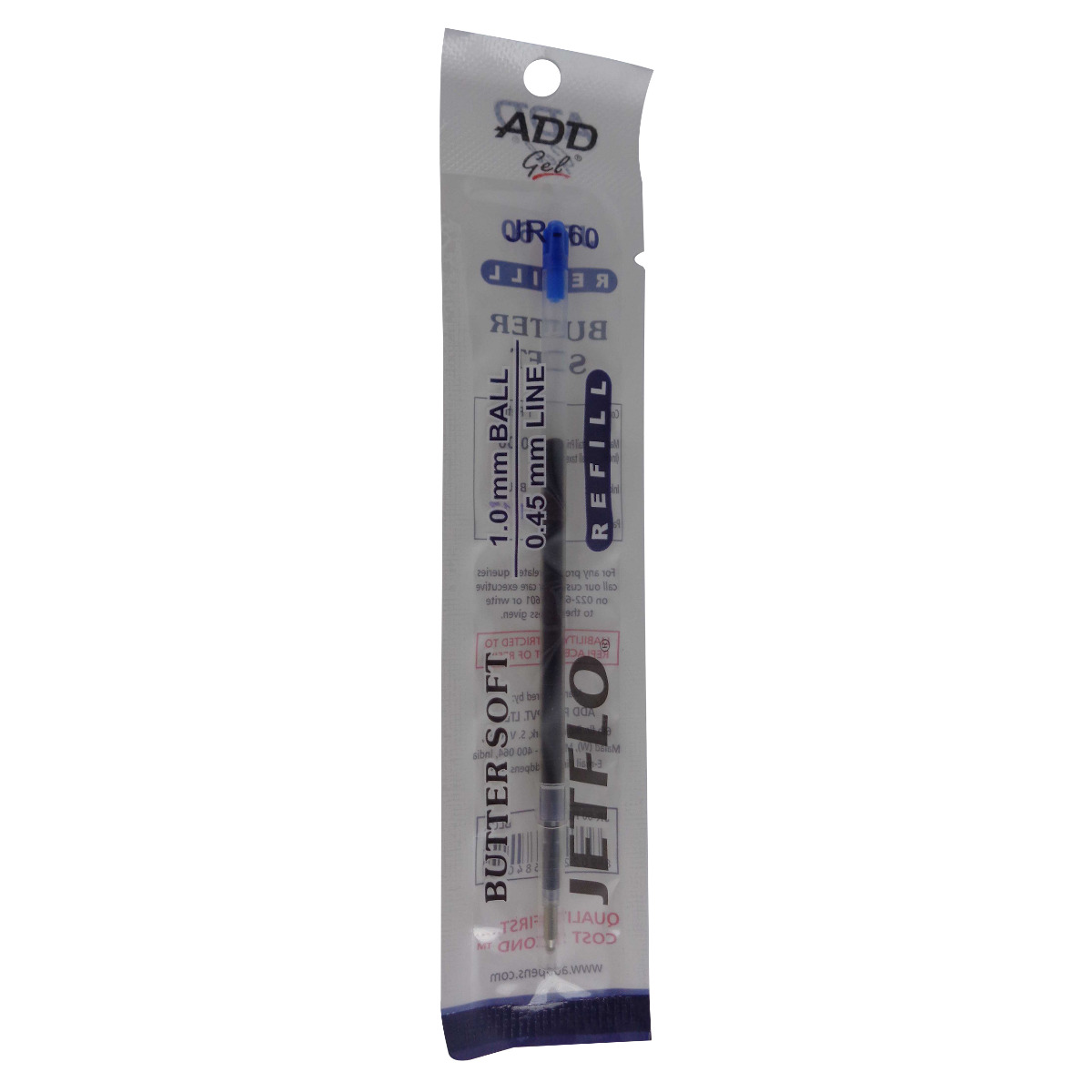 Add Gel Jetflo Model: 14552 JR-60 Transparent body 1.0mm blue ink gel ...