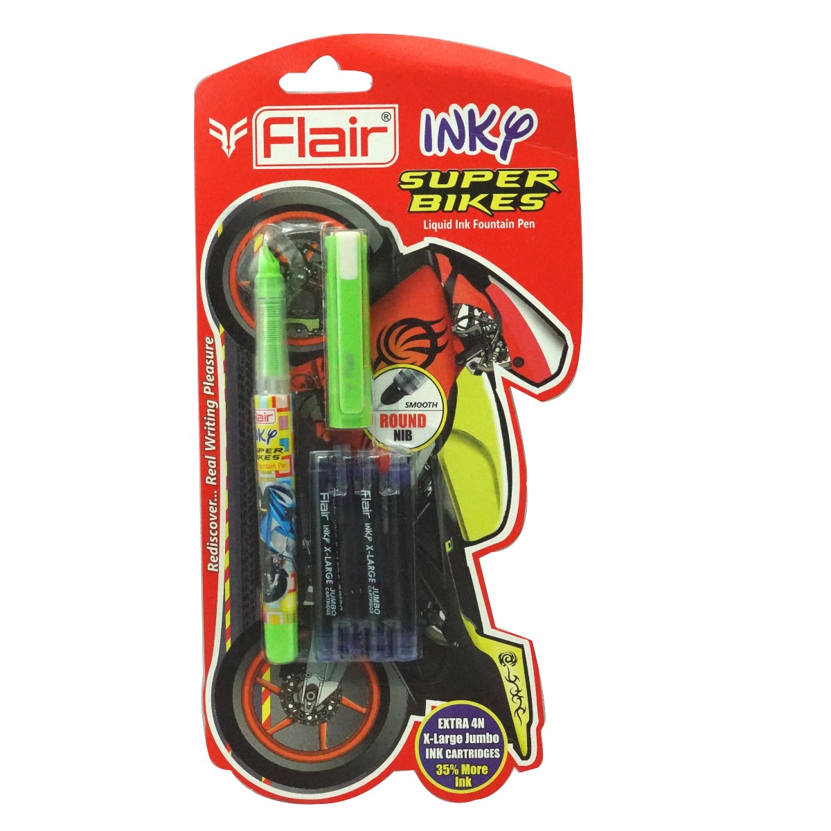 Flair Inky Super Bikes Model : 16500 Green Color With Silver Body Cap ...