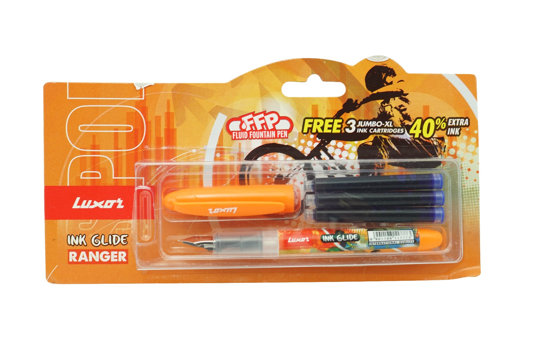 Luxor Ink Glide Ranger Model:16842 Orange Color Body With 3 Catridge ...