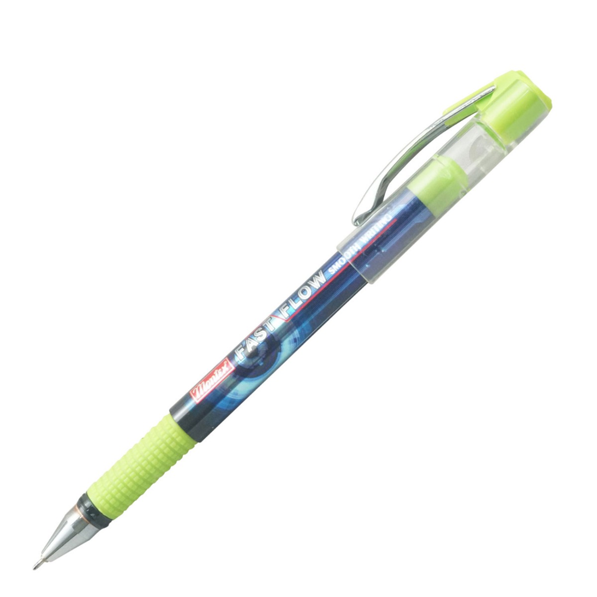 Montex Fast Flow Model: 17141 Green Color Cap & Body - Cap Type Ball Pen