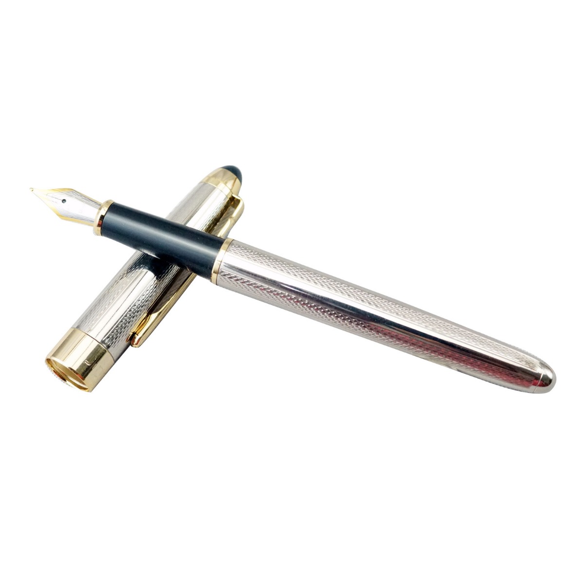 Jinhao 165 Model: 17200, Full Silver Body With Gold Clip Design Fine ...