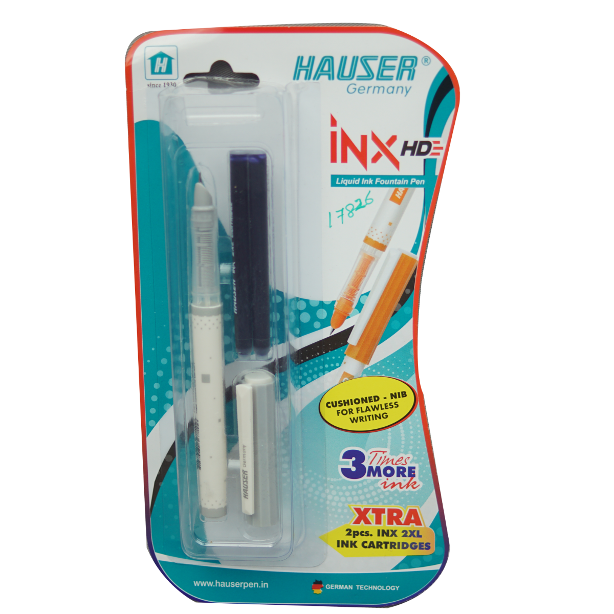 Hauser INX HD Model:17826 Grey Color Body Fine Nib With Two Cartridge
