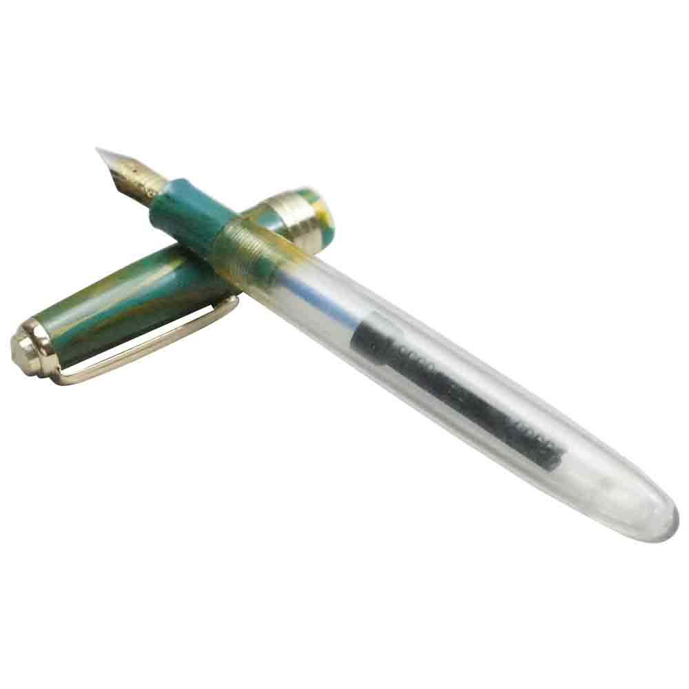 Starone Century Fountain Pen - Dark Green Cap Transparent Body - Two in ...