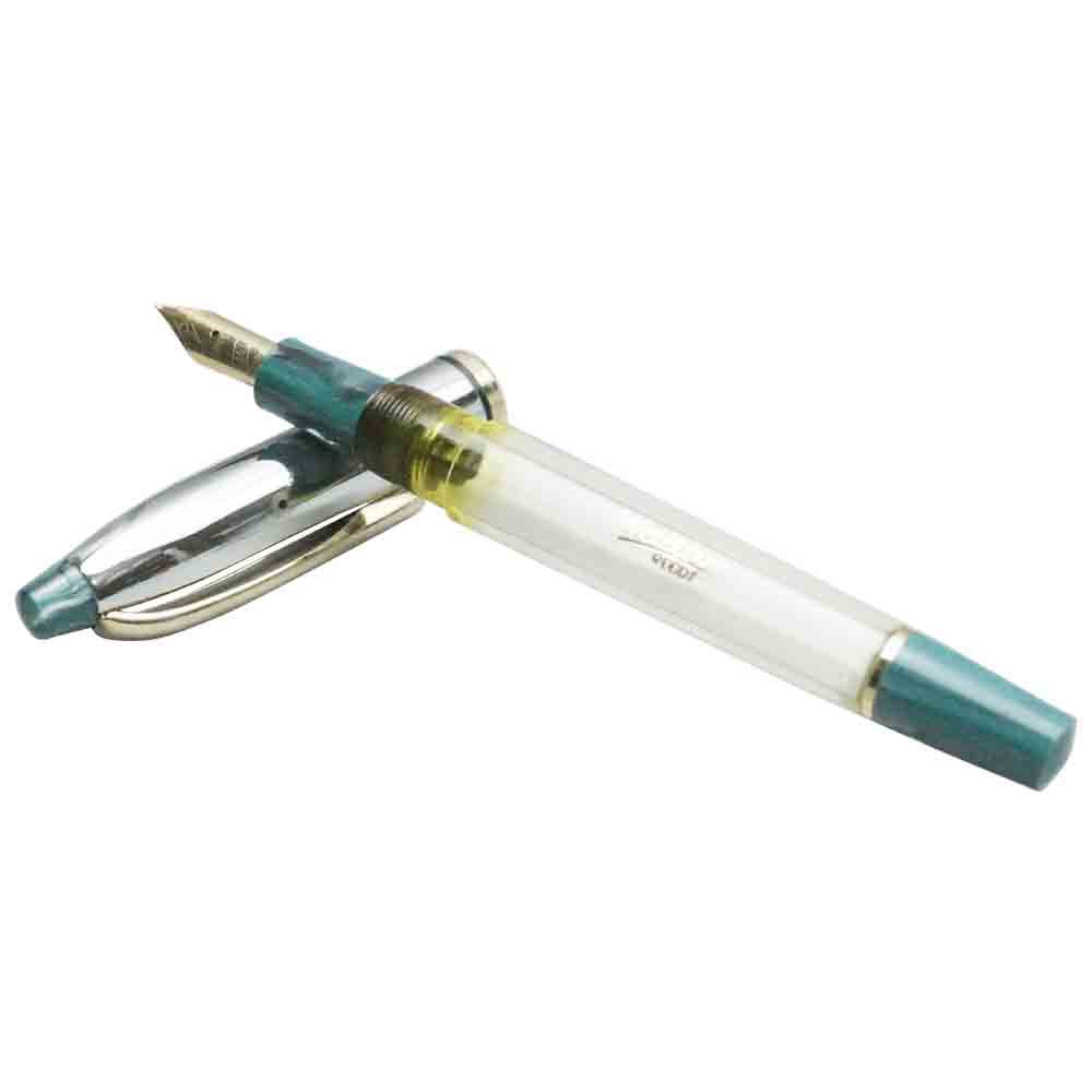 Airmail Waity 90T - Bluish Green Color Trims Transparent Body Fountain ...