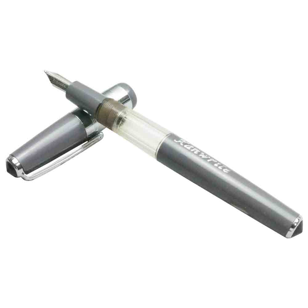Kanwrite Kingdom - Fine Nib Flex - Grey Body Fountain Pen Model.No: 18109