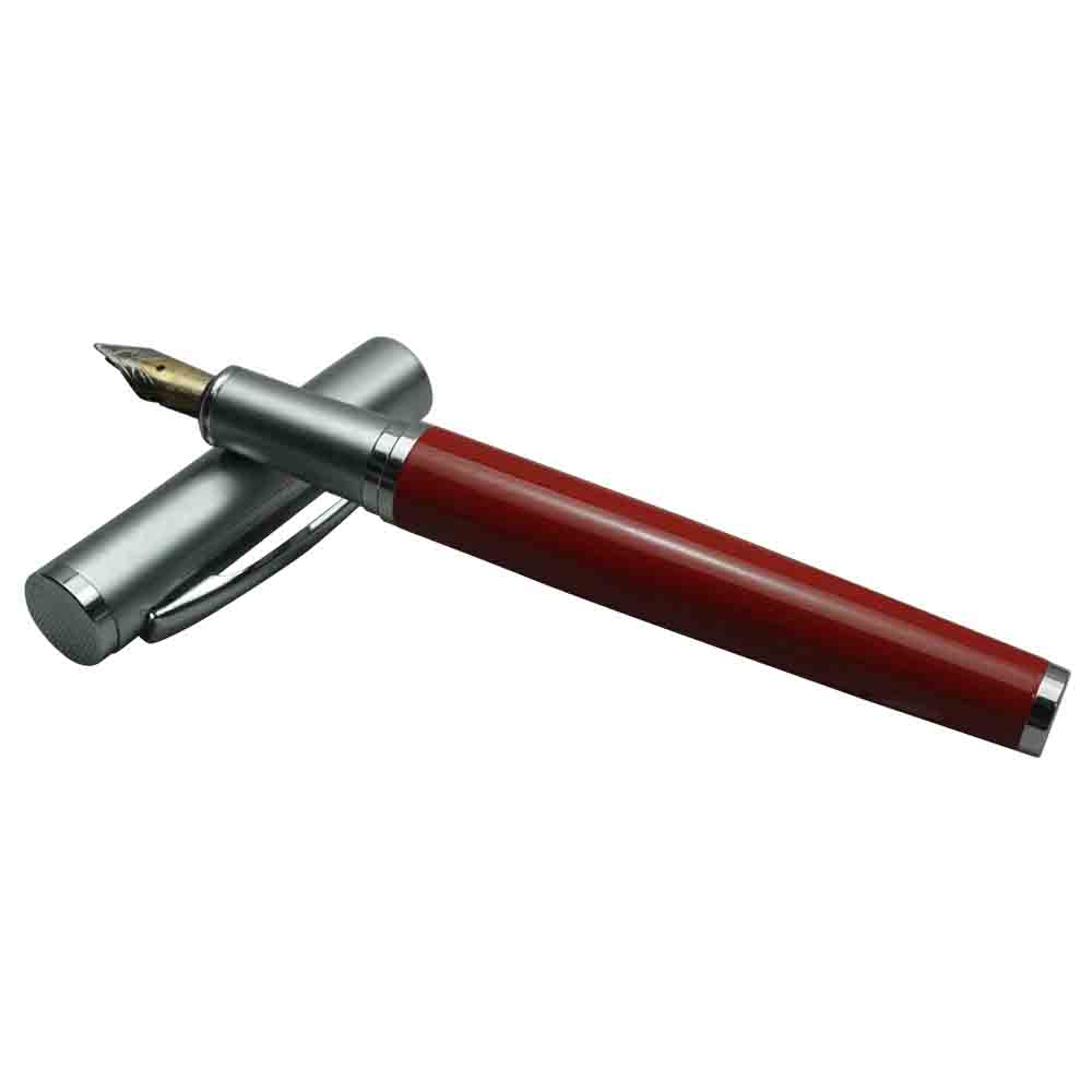 Submarine -915- Red Color Body Silver Cap Fountain Pen Model 18390