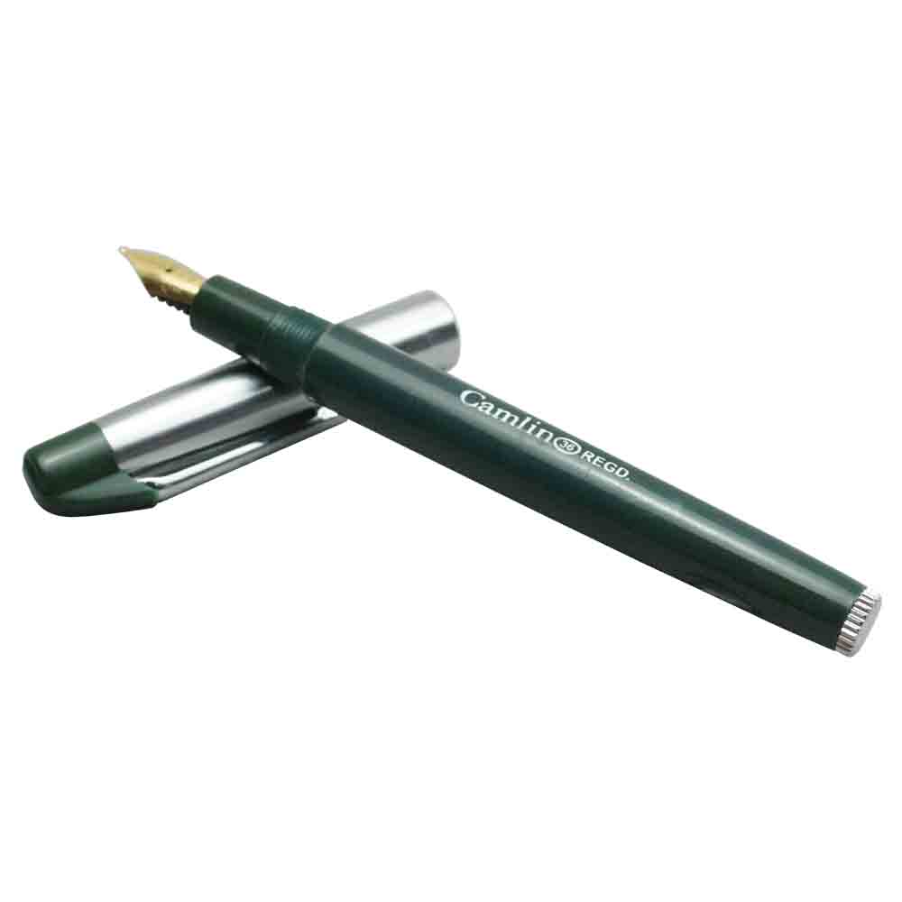 Camlin 36 Fountain Pen Dark Green Color Body Model Model 18485