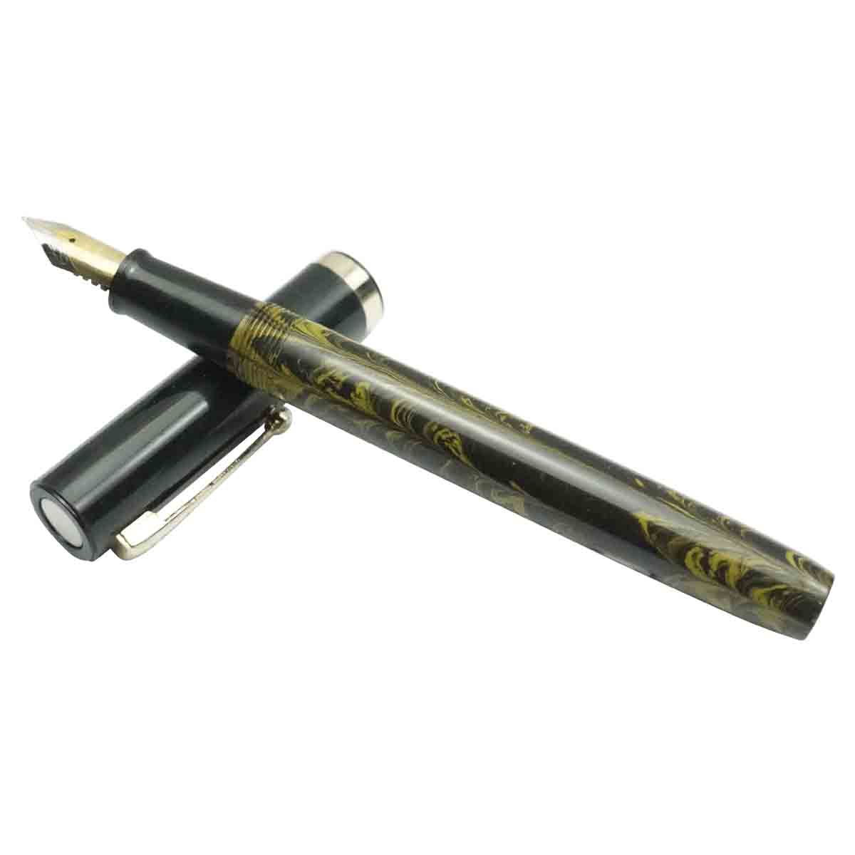 Oliver Karma Ebonite Fountain Pen Light Brown and Black Pattern Model 18684