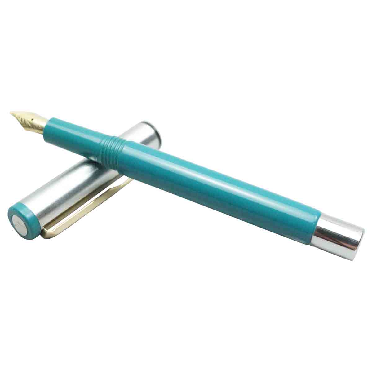 Oliver 181 Silver Cap and Turquoise Blue Body Fountain Pen Model 18697