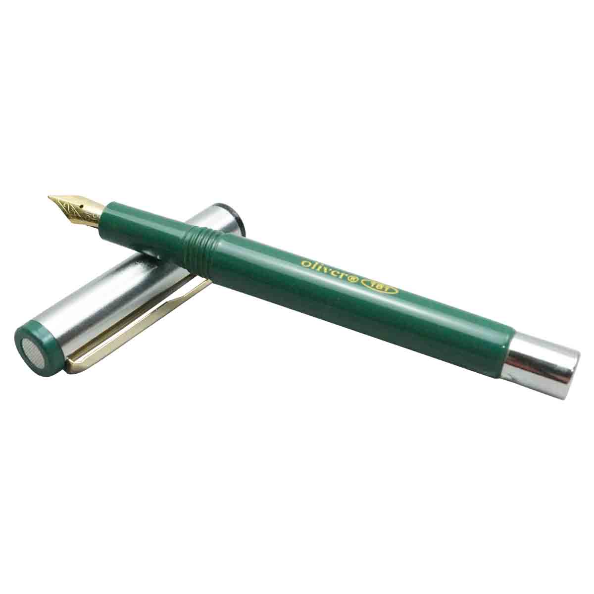 Oliver 181 Silver Cap and Green Body Fountain Pen Model 18700