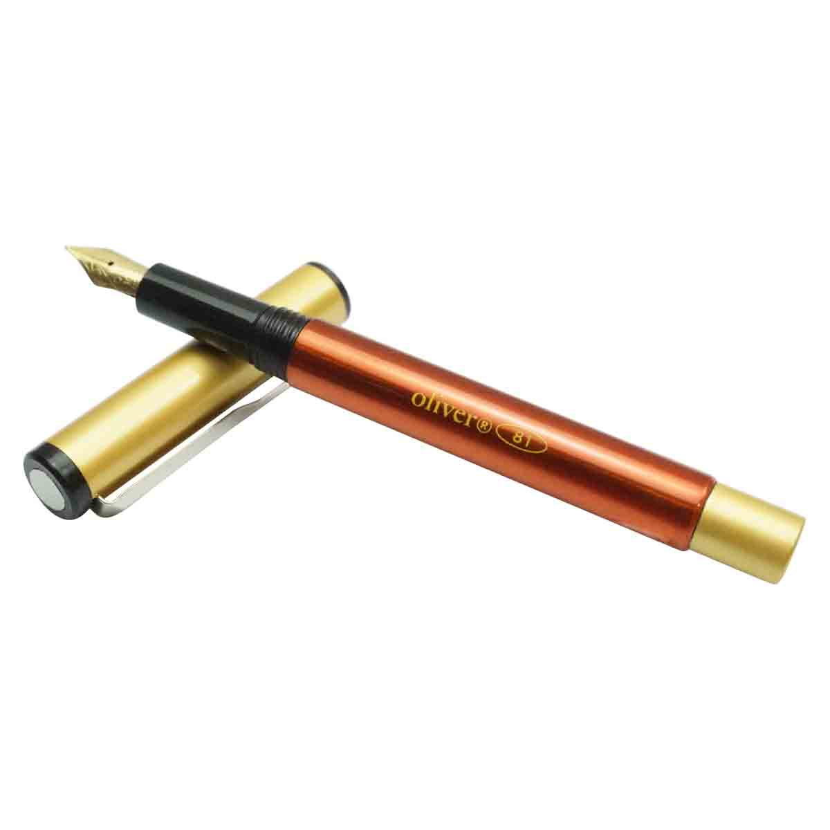 Oliver 181 GC Shining Orange Body Gold Cap Fountain Pen Model 18755