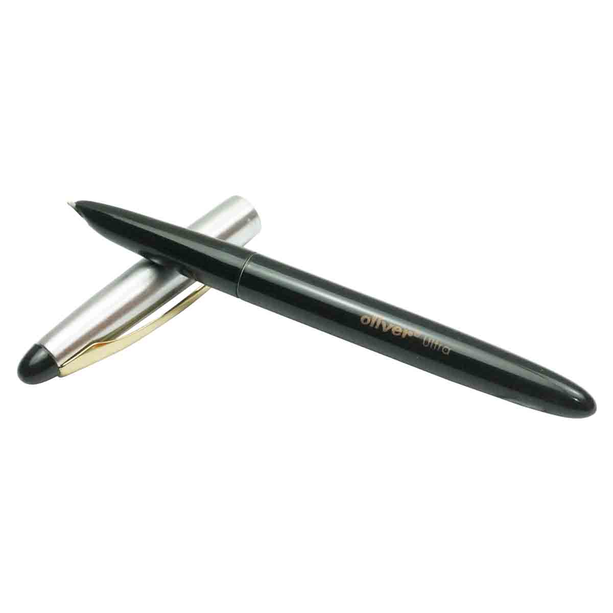 Oliver Ultra Black Body Silver Cap Fountain Pen Model 18768