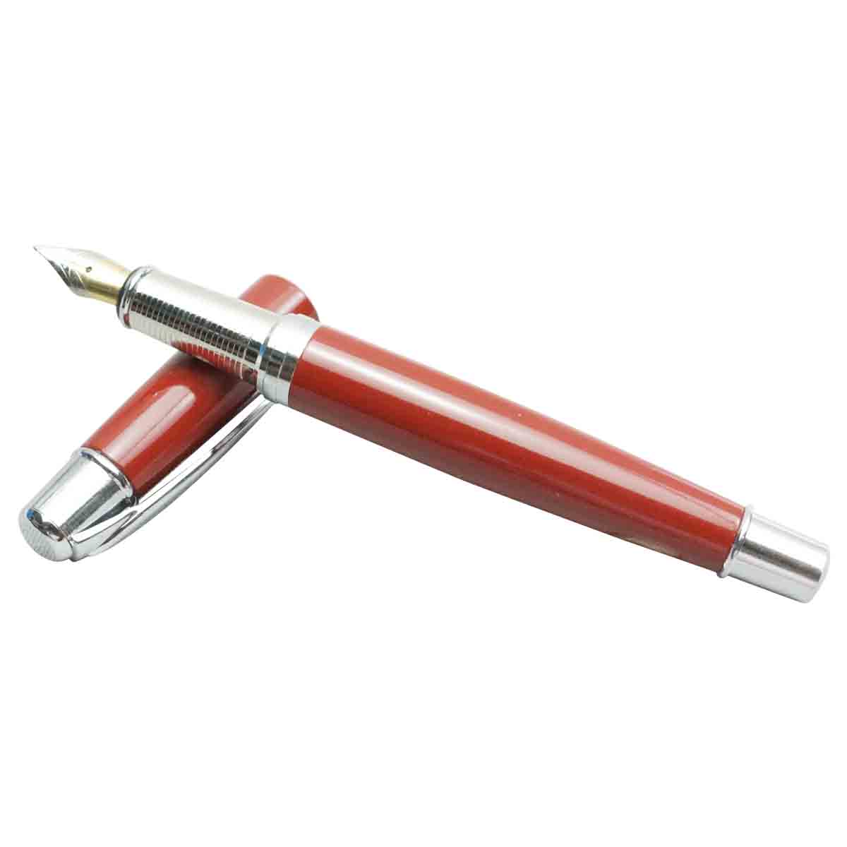 Starone Red Color Silver Trim Fountain Pen Model 18778