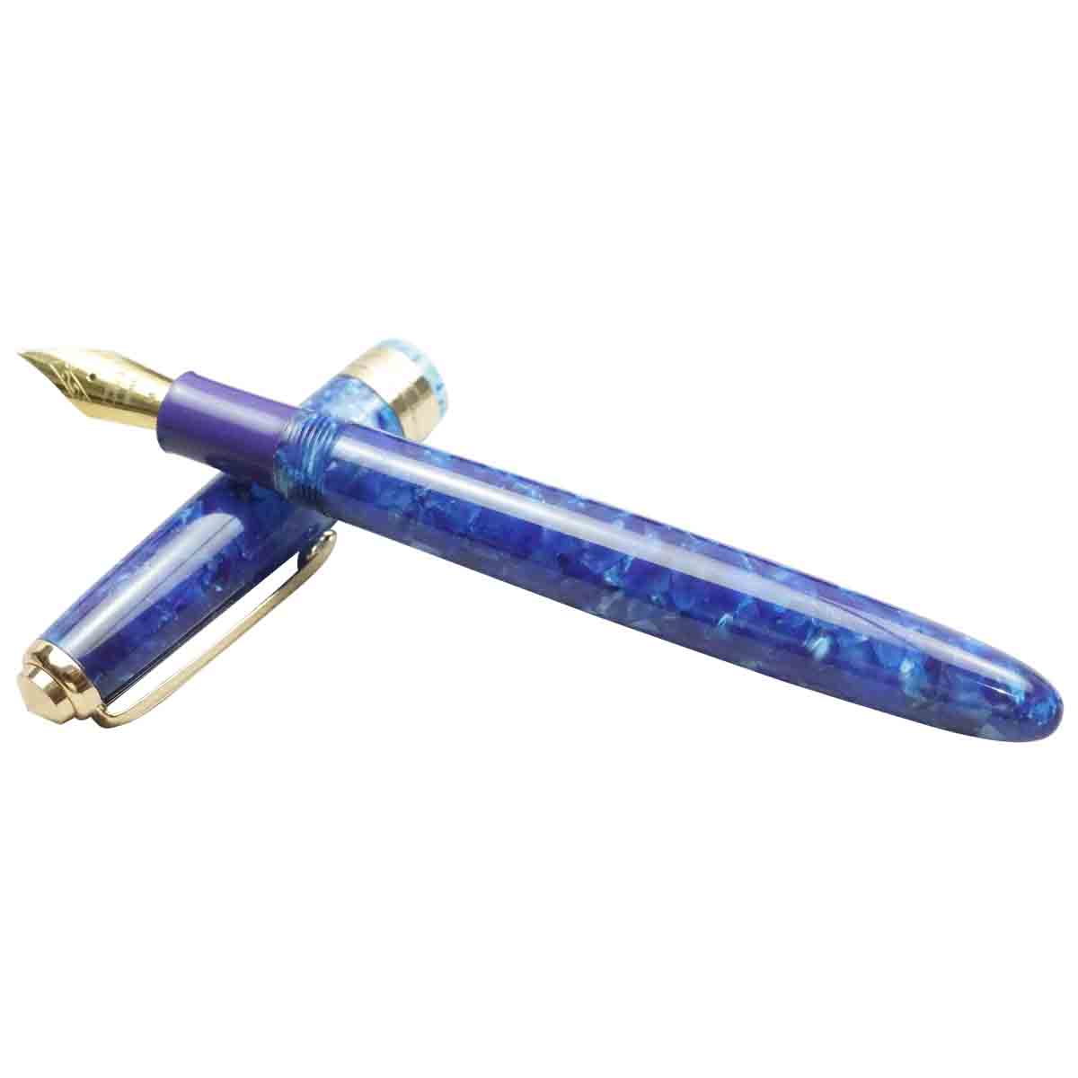 Click Falcon Batik Blue Color Acrylic Body With Golden Color Clip No 35 ...