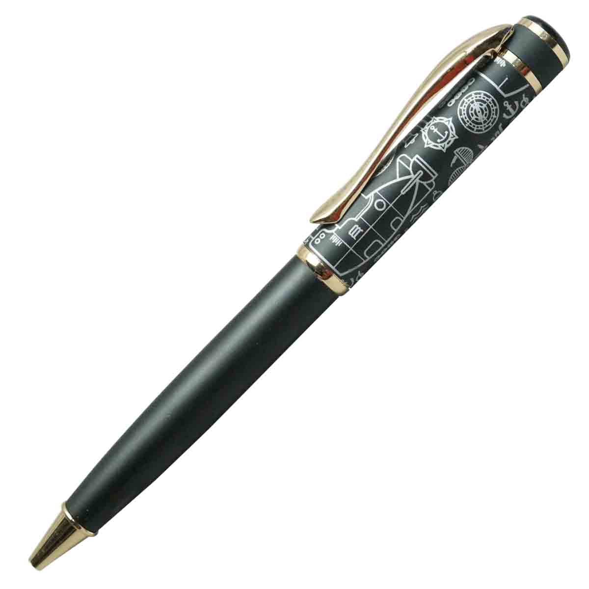 Submarine - Designer Pen Black Body Designer Cap Twist Ball Pen Model 18957