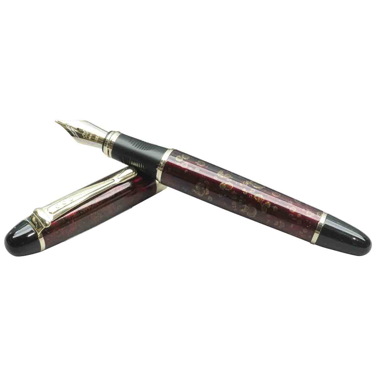 Jinhao X450 - Red Color Laquer Body with Gold Chatter finish Converter ...