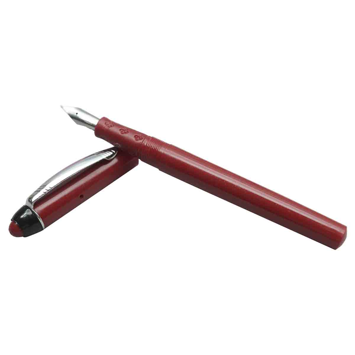 penhouse.in Red Color Body and Cap Eye Dropper Model Fountain Pen SKU 19215