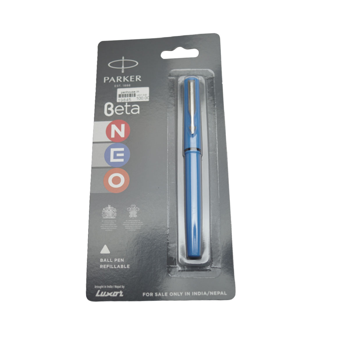 Parker Beta Neo Blue Color Body With Silver Clip Cap Type Ball Pen SKU ...