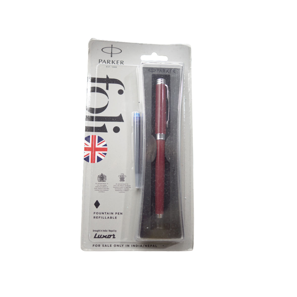 Parker Folio Marrown Color Body With Silver Clip Fine Nib Fountain Pen ...