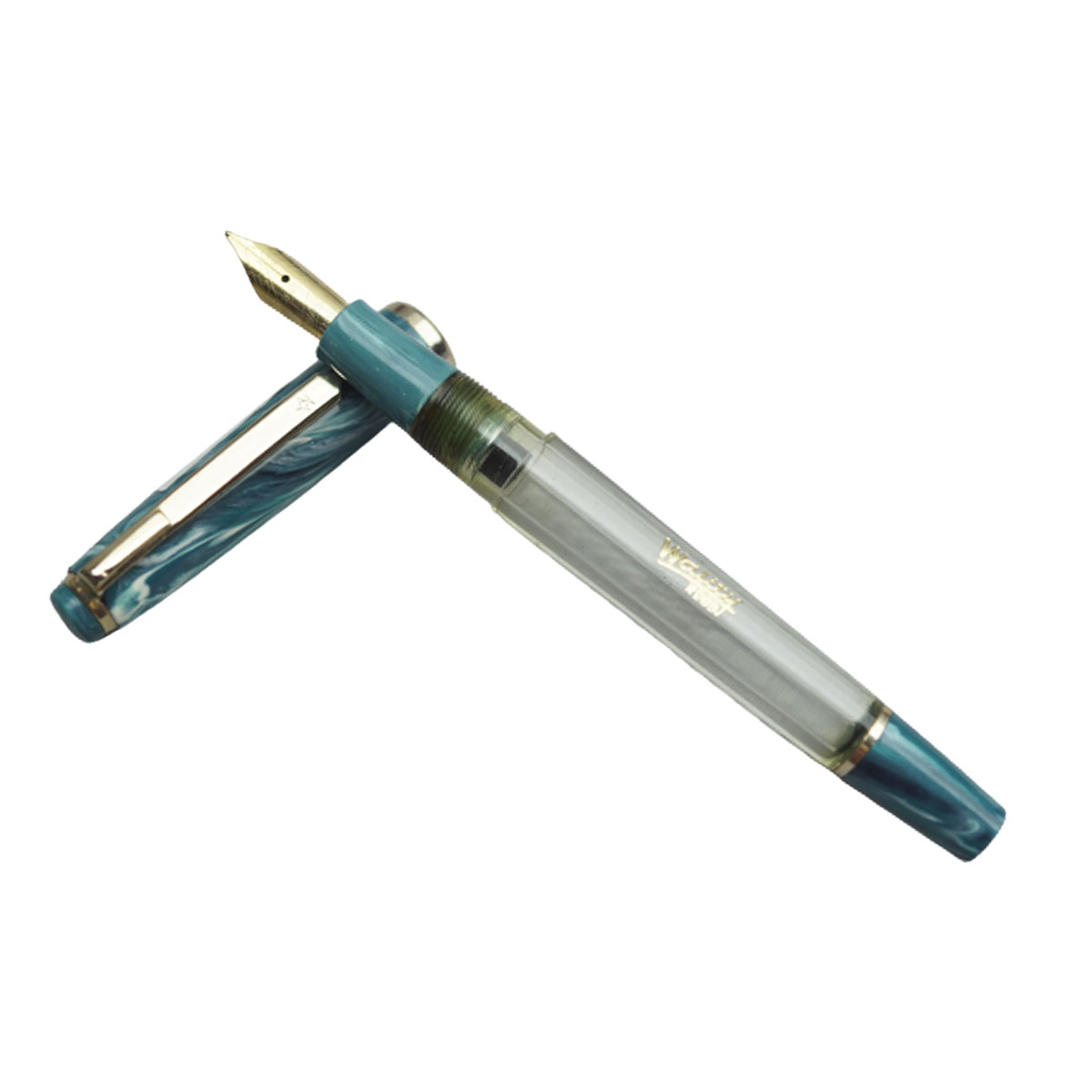 Wality 90T Turquoise Blue Color Marble Finish Design Cap With ...