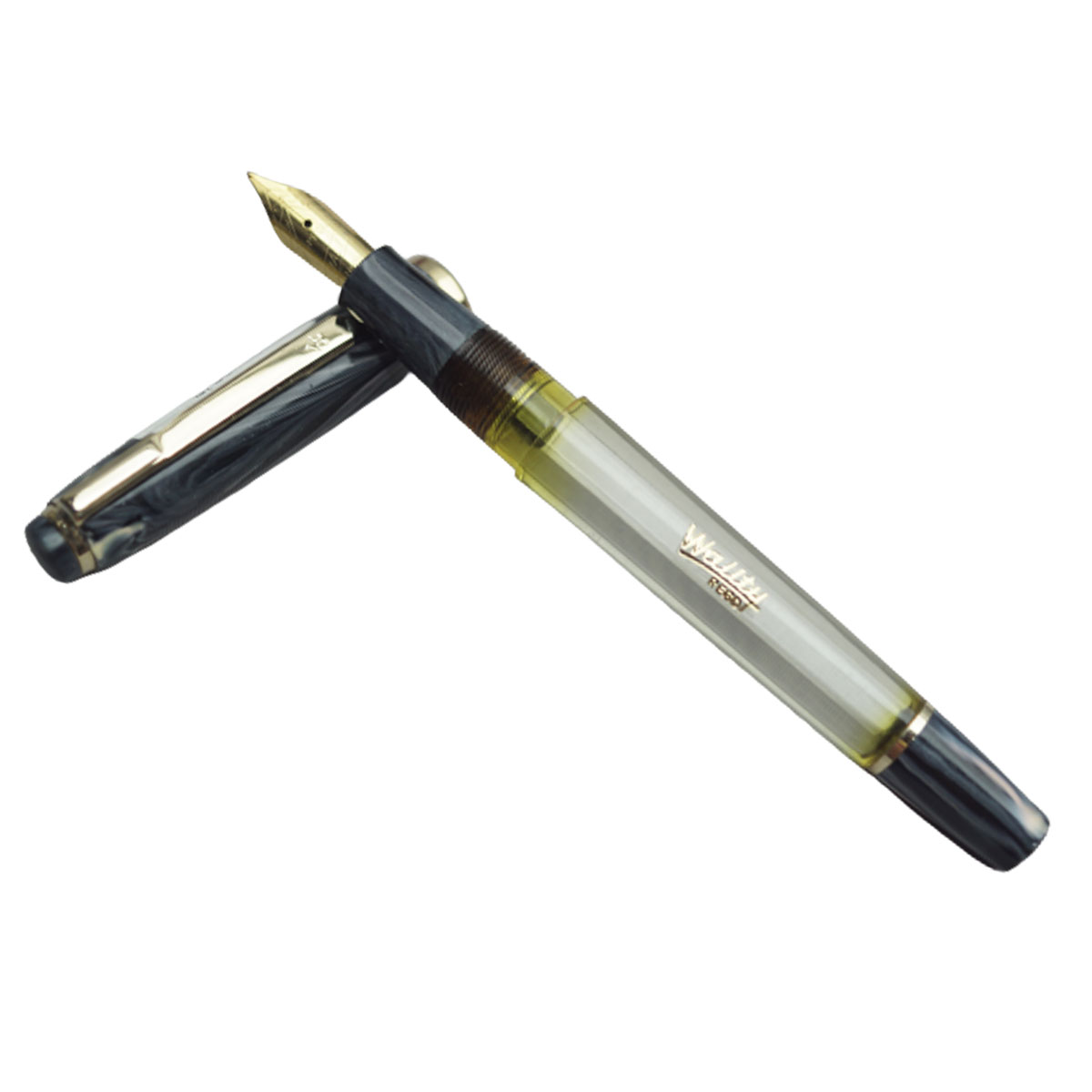 Wality 90T Grey Color Marble Finish Design Cap With Transparent Body No ...