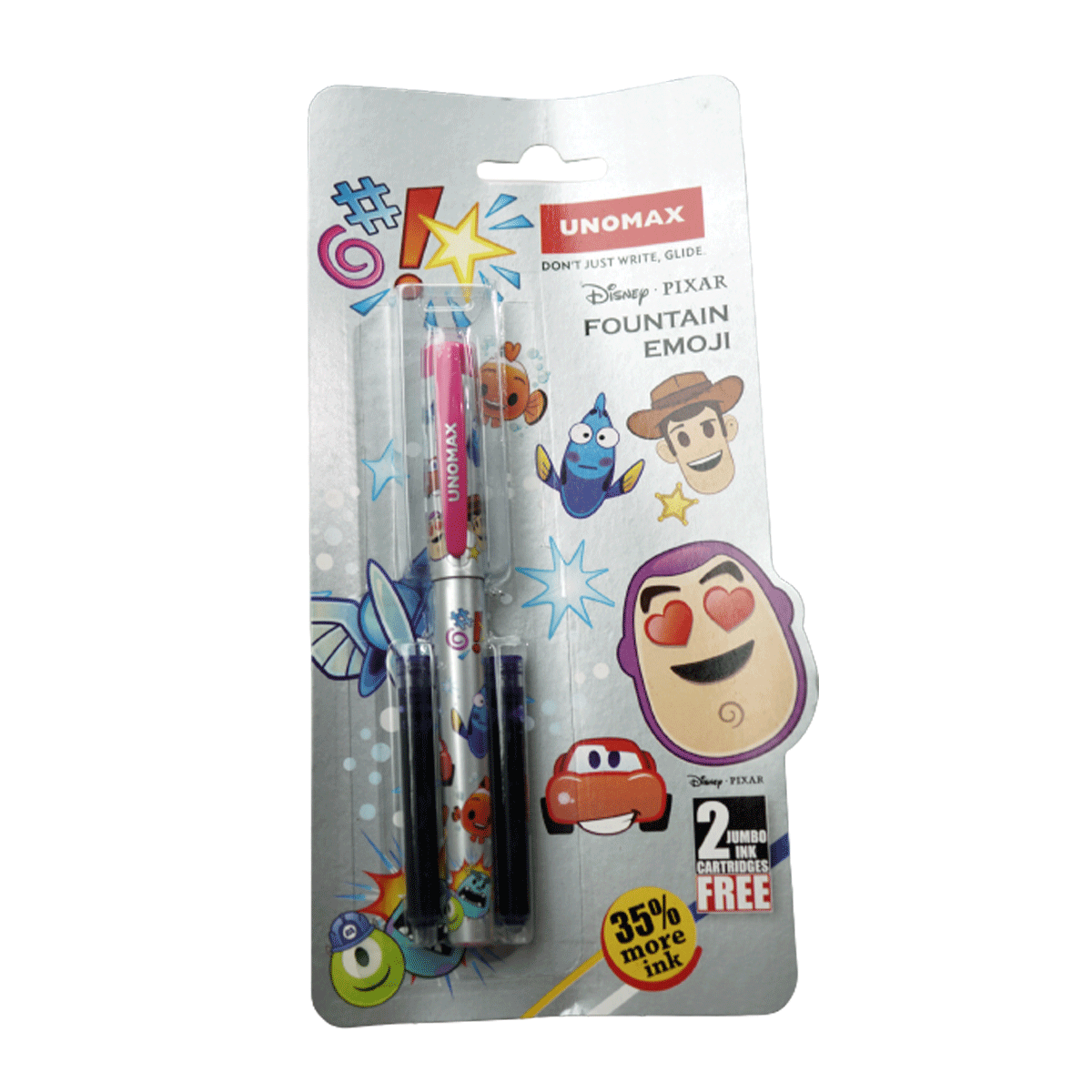 Unomax Disney Emoji Pink Color Multi Cartoon Designed Body Fine Nib ...