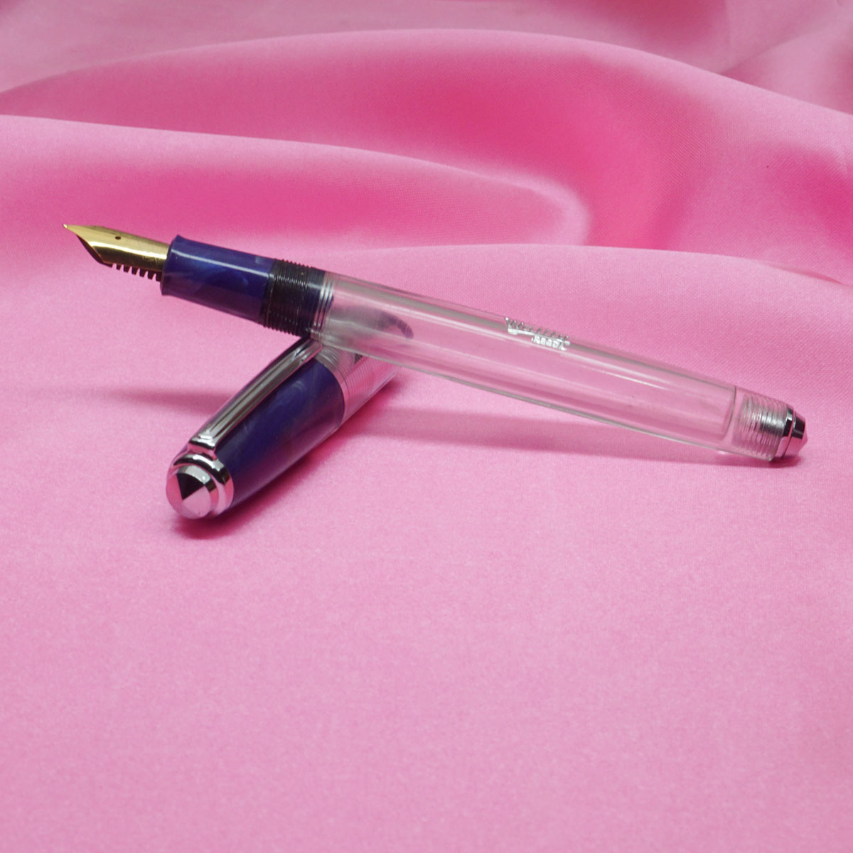 Airmail Wality 71JTM Blue color Marble Finish Cap and Tramnsparent Body ...