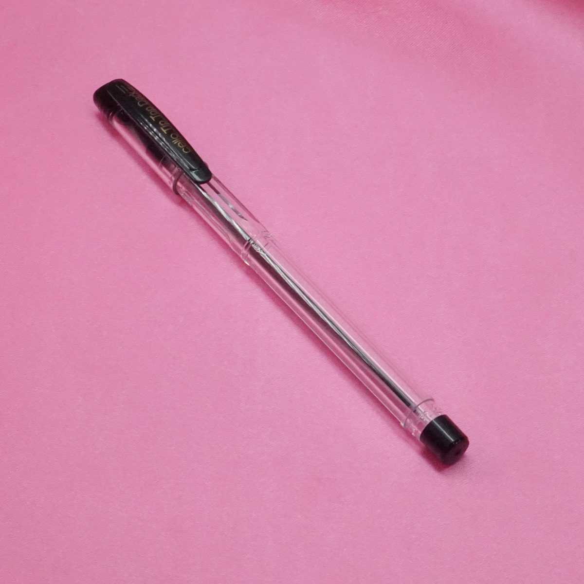 Cello Tip Top Transparent Body Black Writing 1mm Tip Cap Type Ball Pen ...