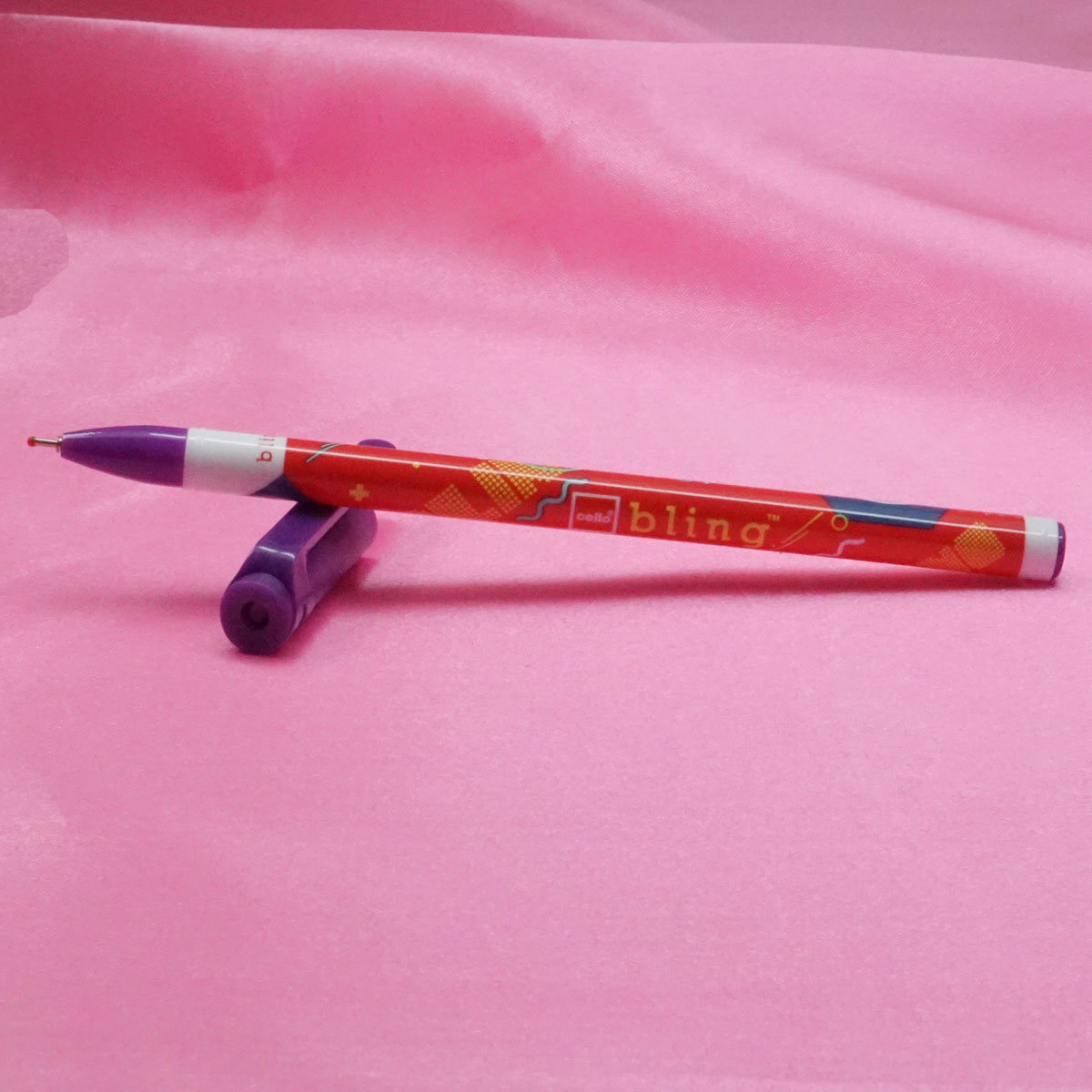 Cello Bling Red Color Body Designed With 0.7mm Tip Cap Type Ball Pen ...