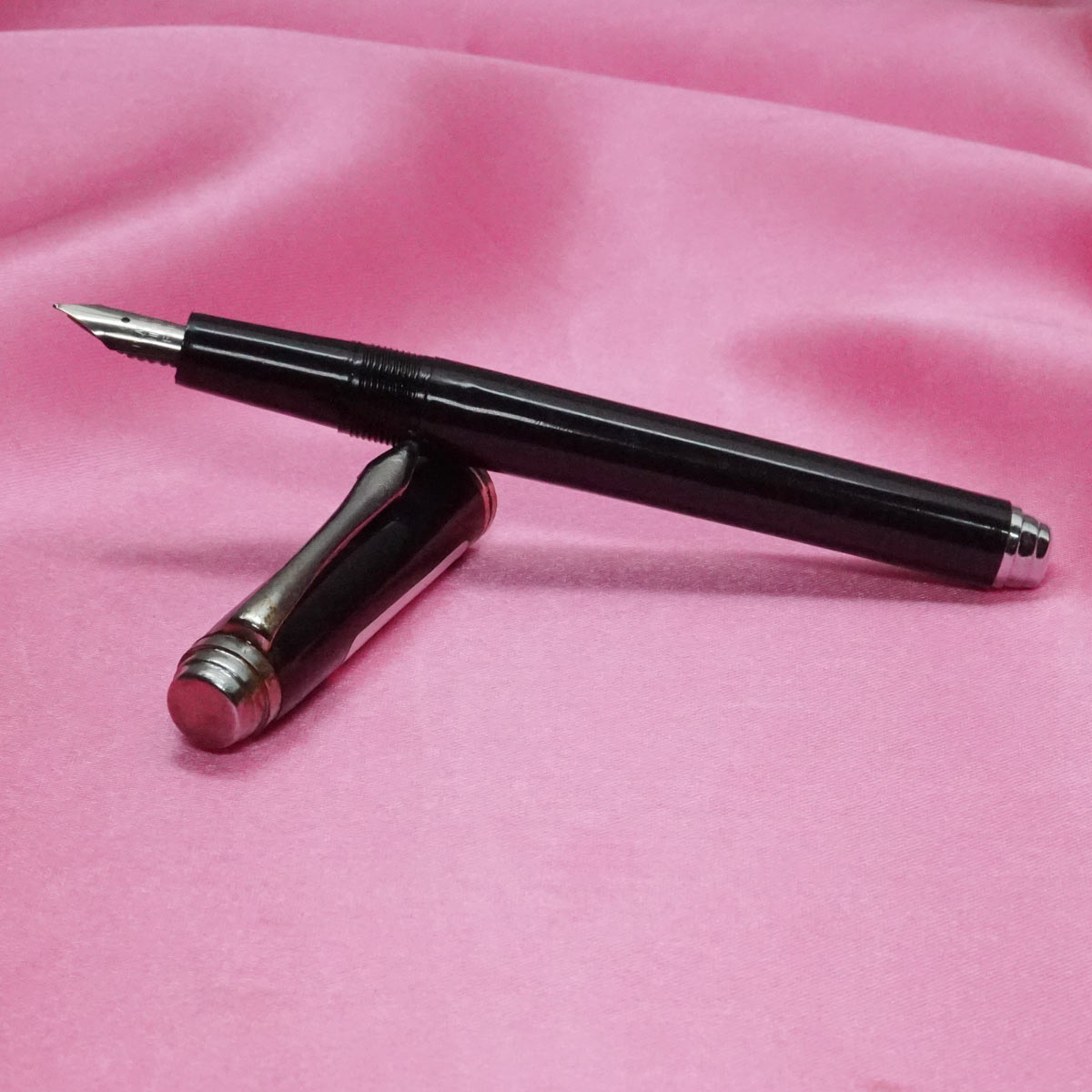 Brill 63 AD Black Color Body and Cap with Silver Trims Nib.No.4 SSF ...