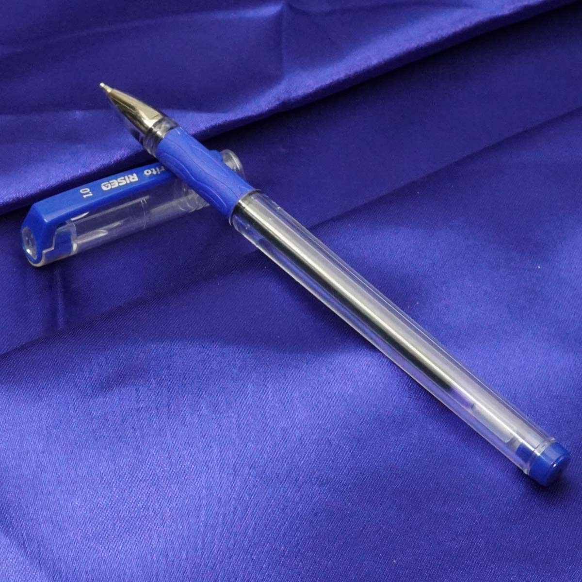 Rorito Riseo Transparent Body With 1.0mm Blue Writing Cap Type Ball Pen ...