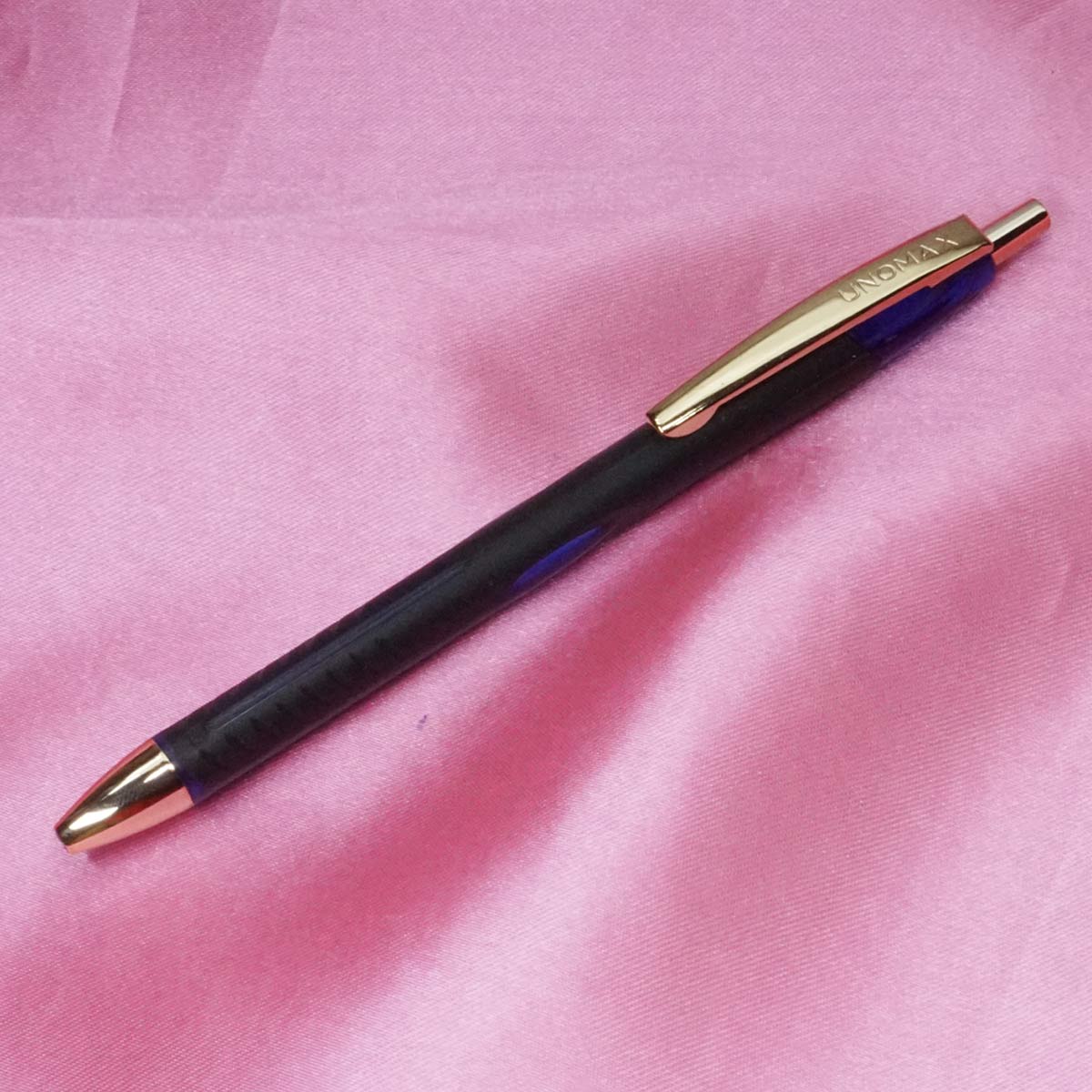 Unomax Aero Gold Black With Blue Designed Rubber Grip Body With Gold ...