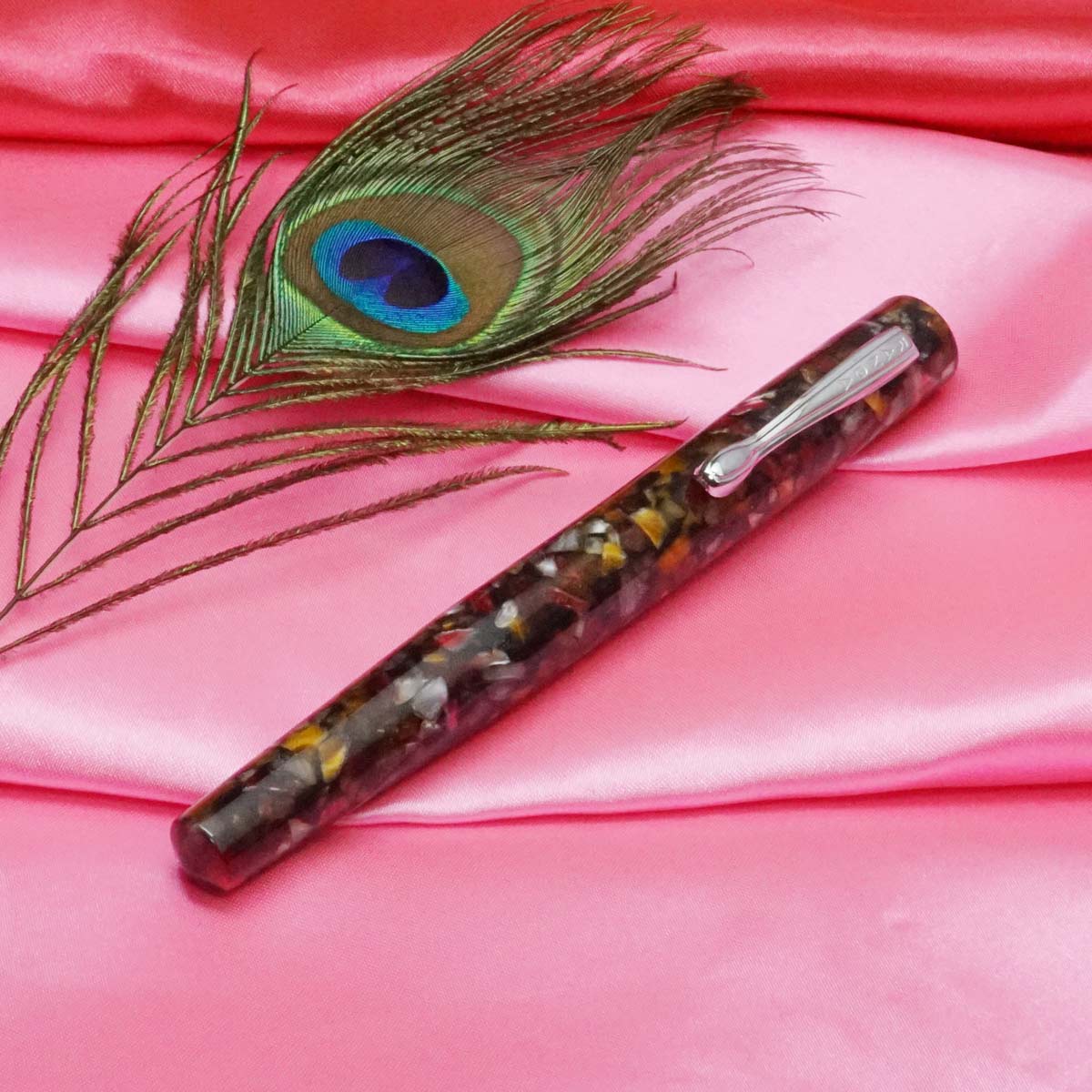 Ranga Handmade P3 Premium Acrylic Black Red Gold Cracked Ice Color Body ...