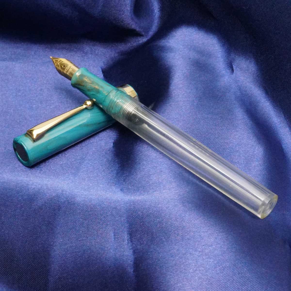 Gama No 2 Turquoise Blue Color Cap With Transparent Body Fine Nib ...