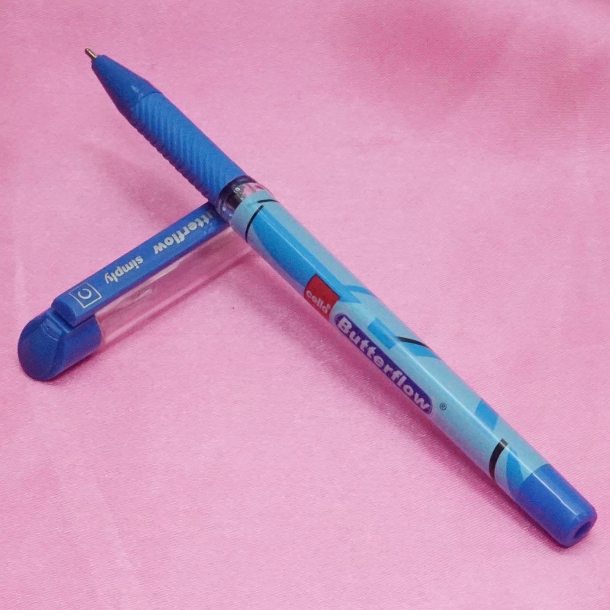 Cello Butterflow Simply Blue Writing With Fine Tip Blue Clip Cap Type ...