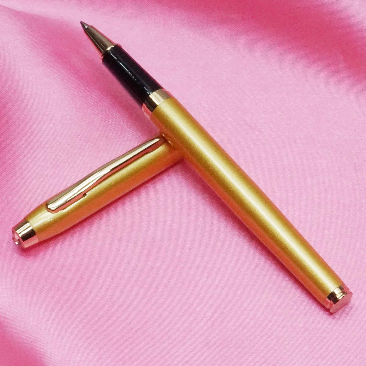 Oliver Gem Glossy Gold Finish Body With Stone On Top Medium Tip Roller ...