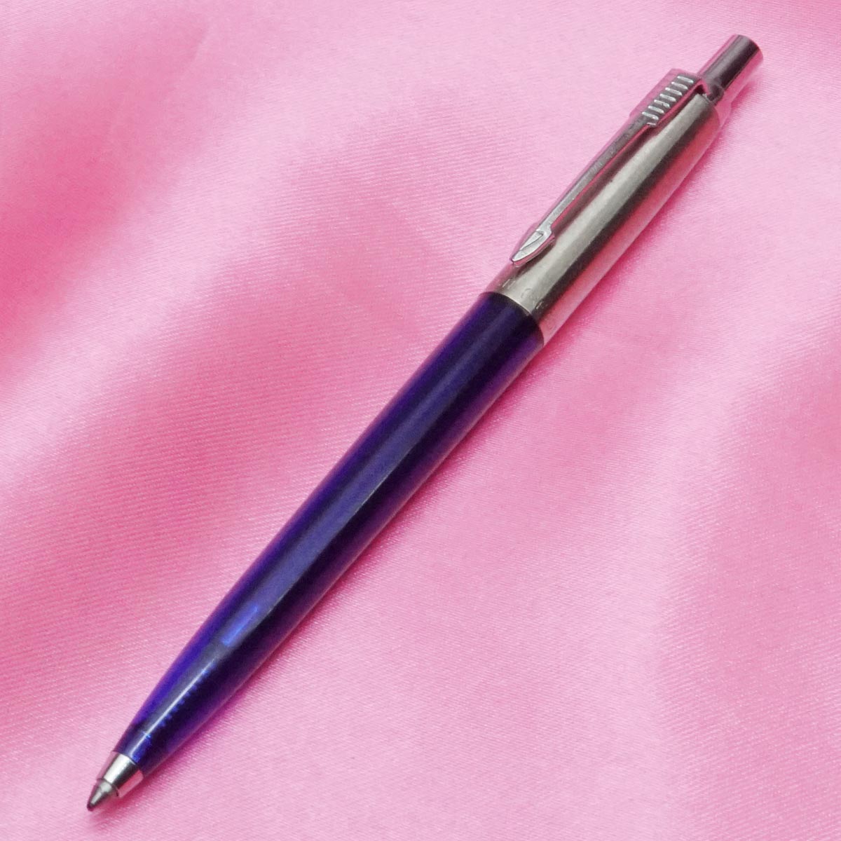 Wilson Transparent Blue Body With Silver Cap Click Type Ball Pen SKU 21535