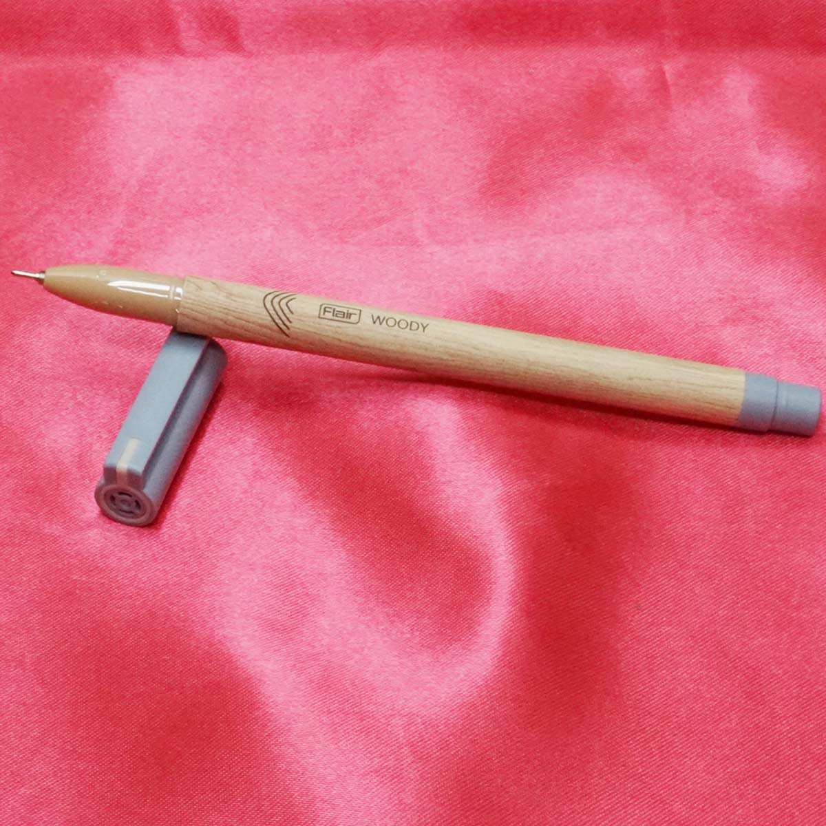 Flair Woody Wood Color Body With Fine Tip Black Writing Grey Cap Type ...