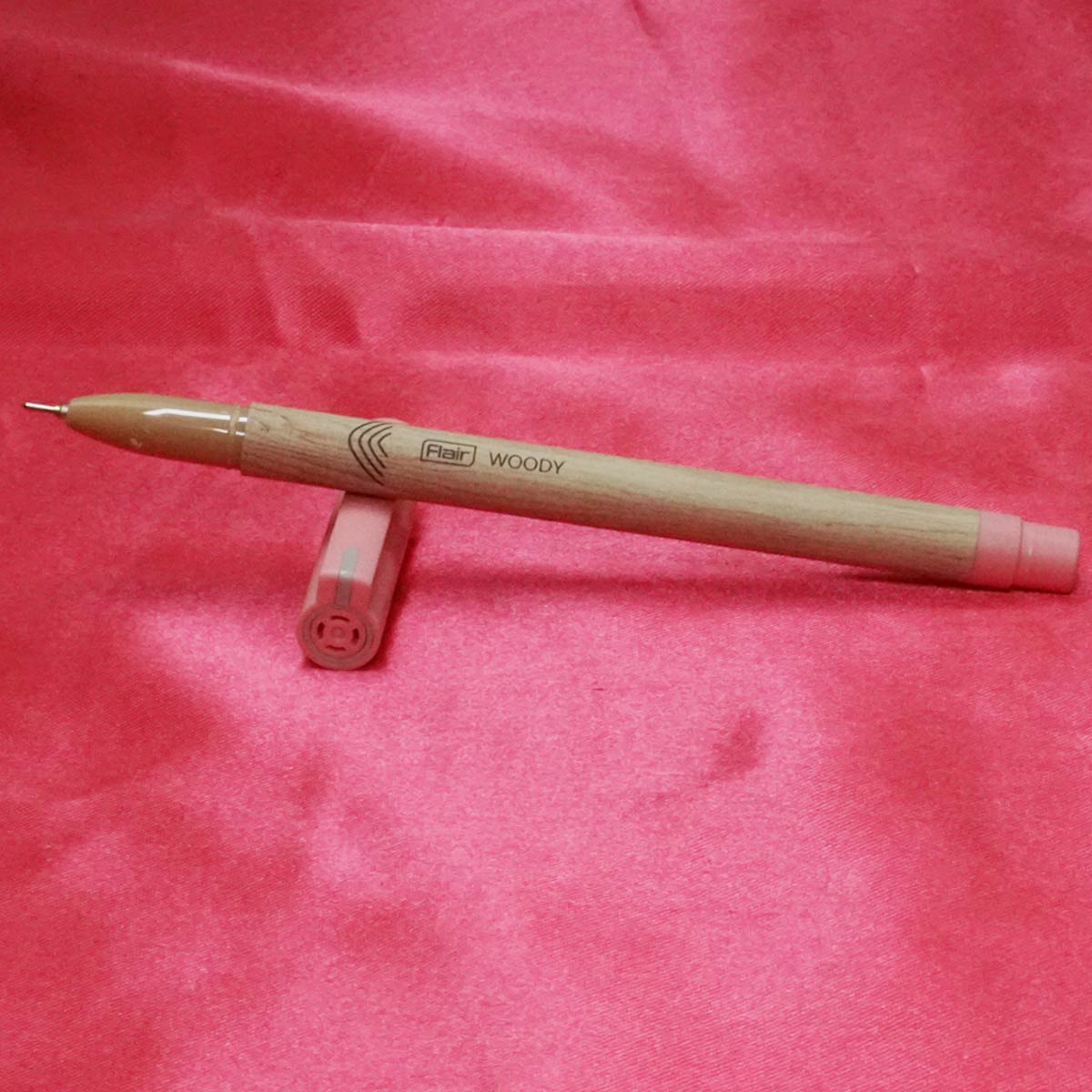 Flair Woody Wood Color Body With Fine Tip Red Writing Red Cap Type Ball ...