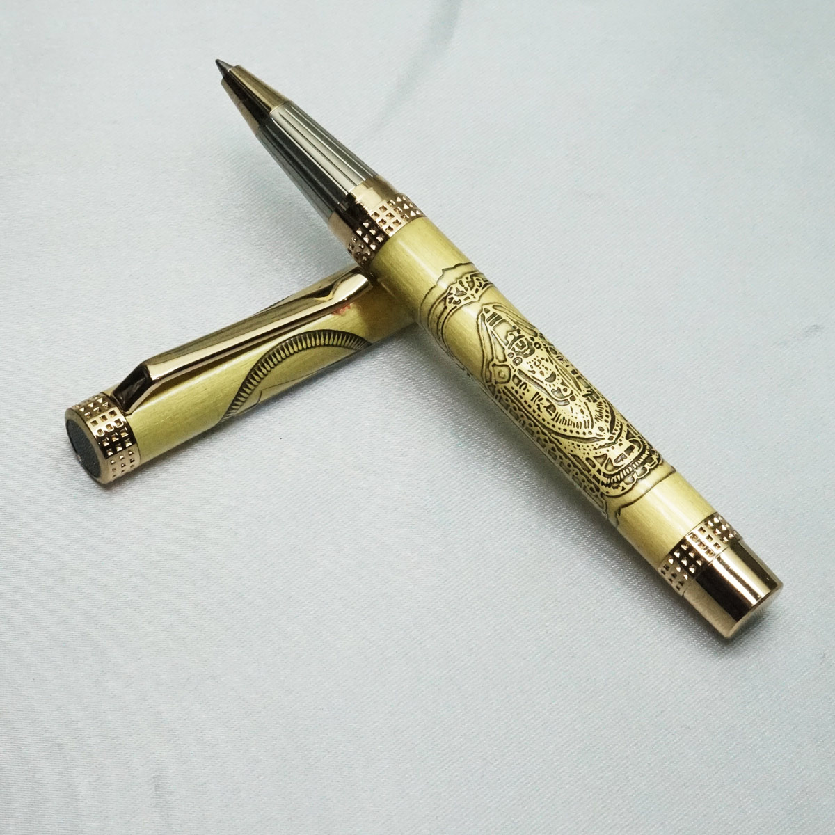 penhouse.in Gold Color Lord Balaji Roller Ball Pen SKU 21863